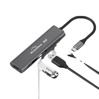 Blueendless Usb C Hub 4-in-1 Multiport Adapter Dock With 4k Output Usb ...