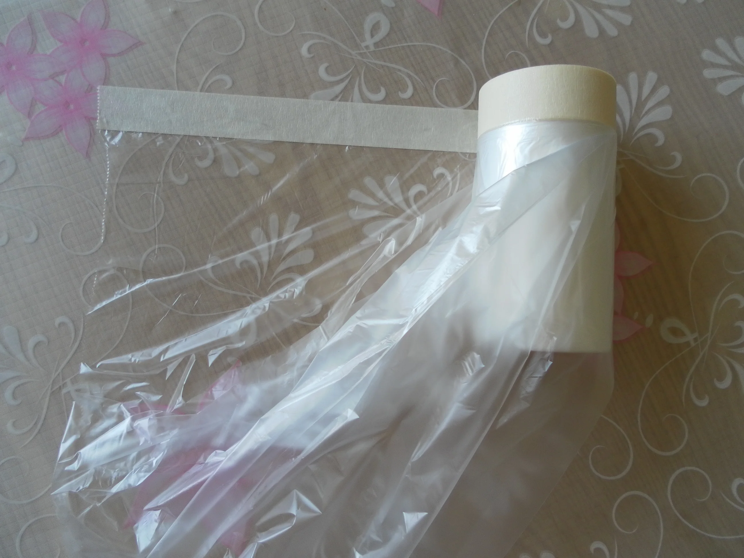 Tape and Drape, Plastic Sheeting Roll, Pre Taped Plastic Film 24IN X ...
