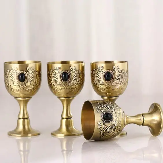 Ciborium Brass Church Chalice Cups With Brass Paten Custom Engraved And ...