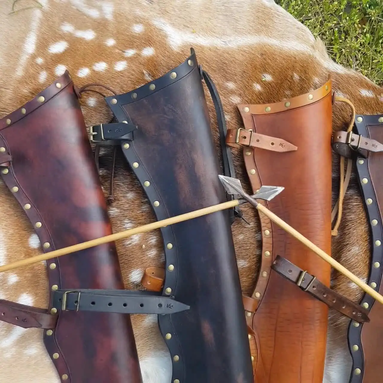 Traditional Longbow Arrow Hunting Gear Adjustable Straps Leather ...