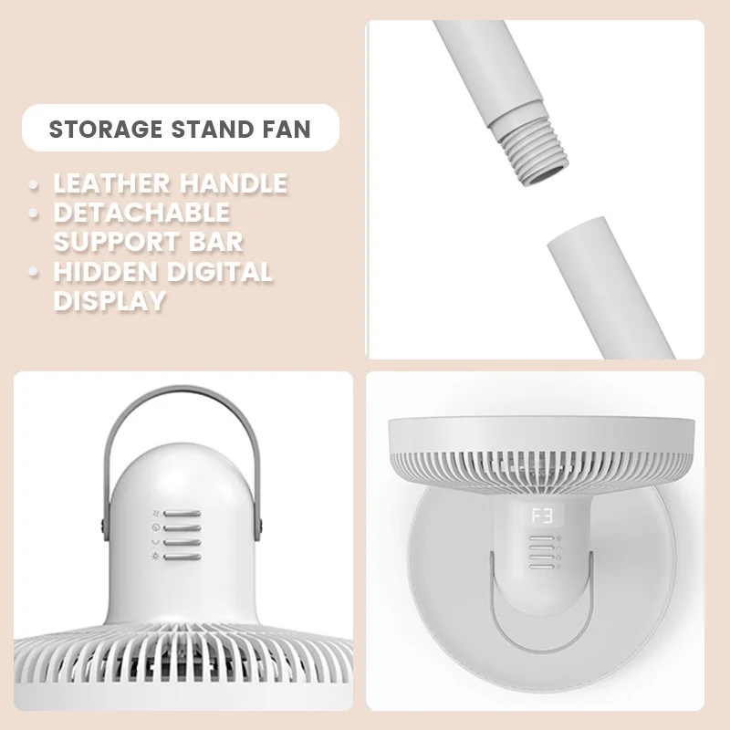Cool Storage Battery Rechargeable Stand Fan Personal Pedestal Stand Fan ...