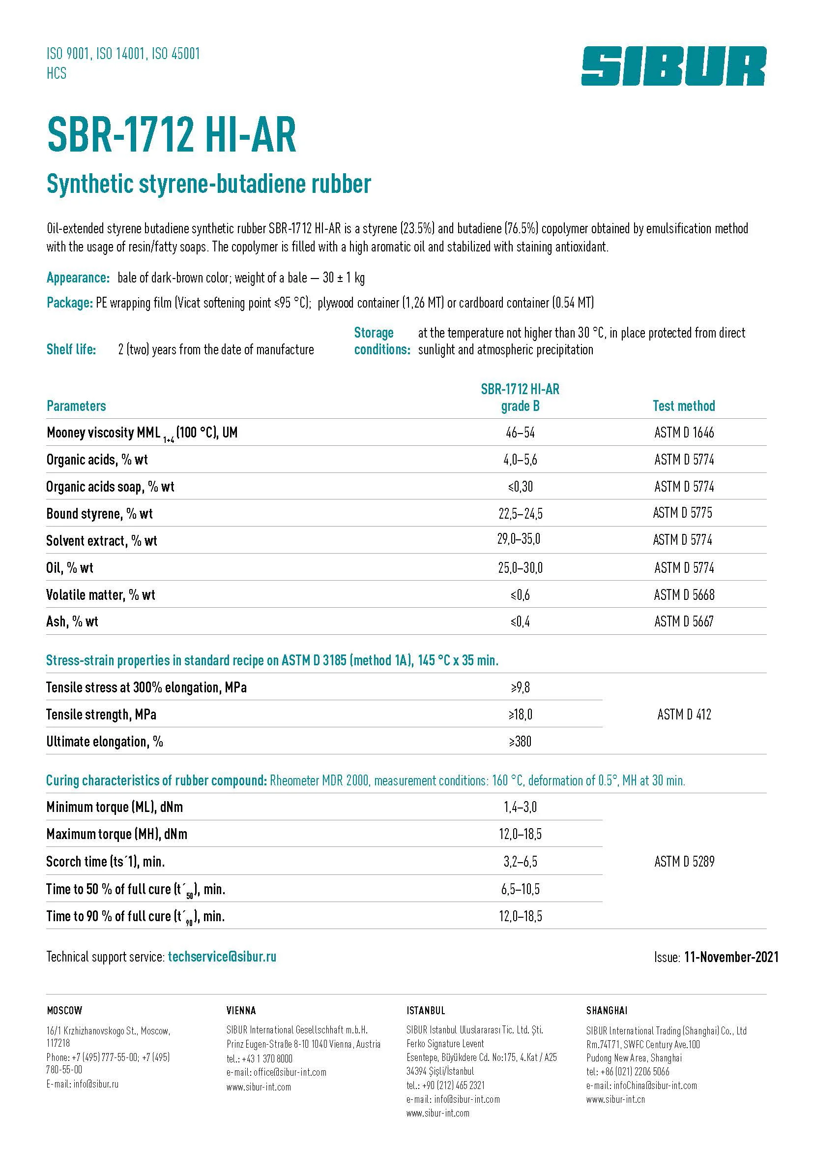Styrene-butadiene Rubber Sbr-1712 Hi-ar B Plywood Container 1.26 With ...