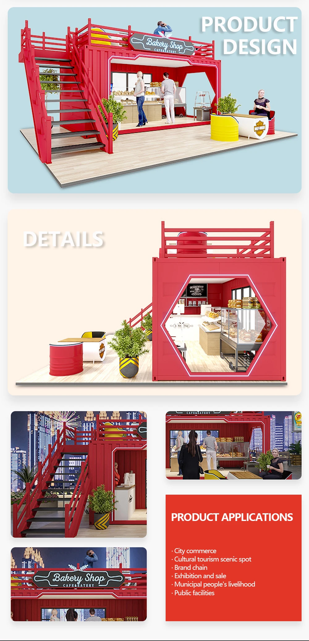 Custom Shipping Container Restaurant Modular Bars Portable Coffee Shops ...