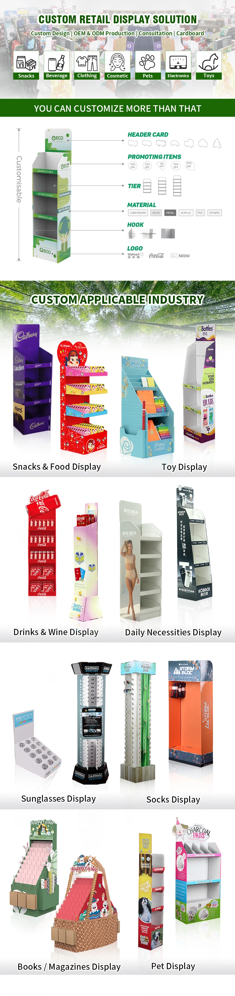 Lightweight Recyclable Paper Display Carton POS Lightweight Stand Eco ...