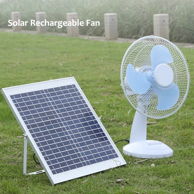 24v 12v Dc 12 Inch Solar Power Table Fan Battery Rechargeable Fan With ...