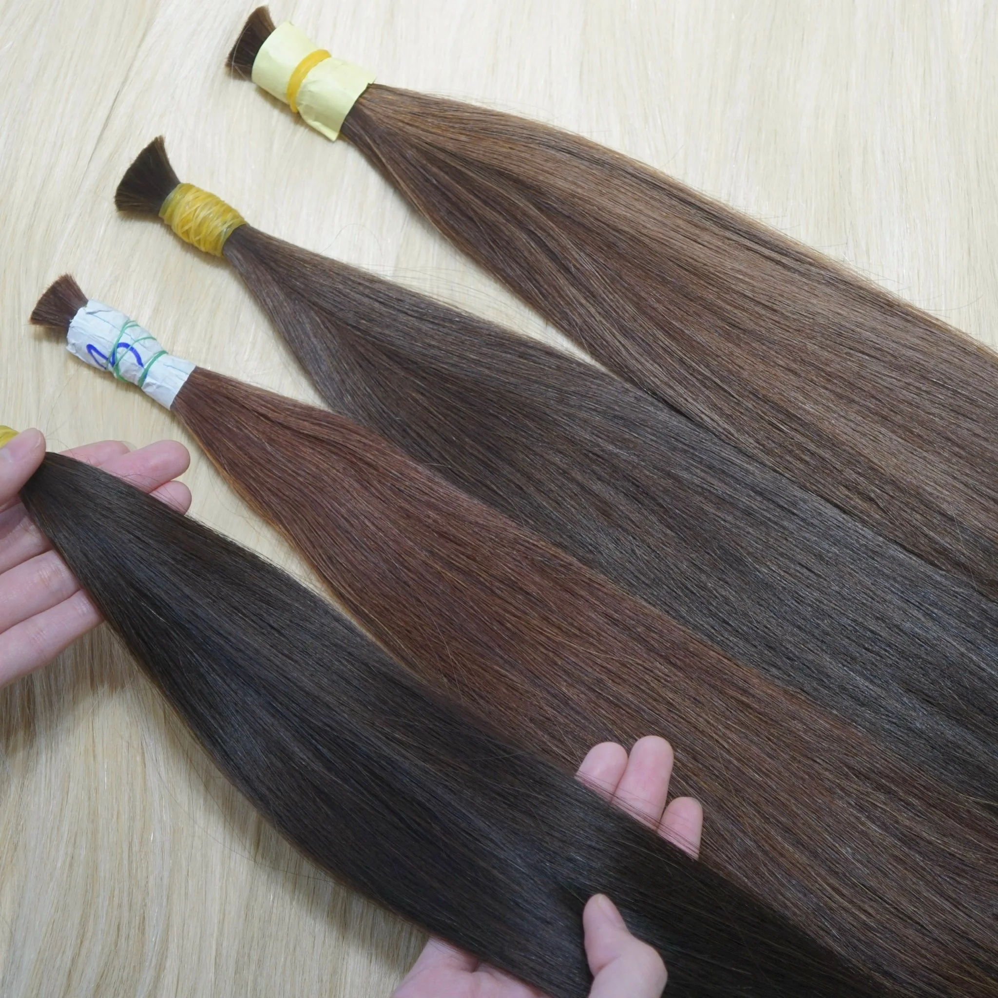 White Blonde Super Double Drawn Bulk Hair Extensions Raw Virgin Cuticle ...