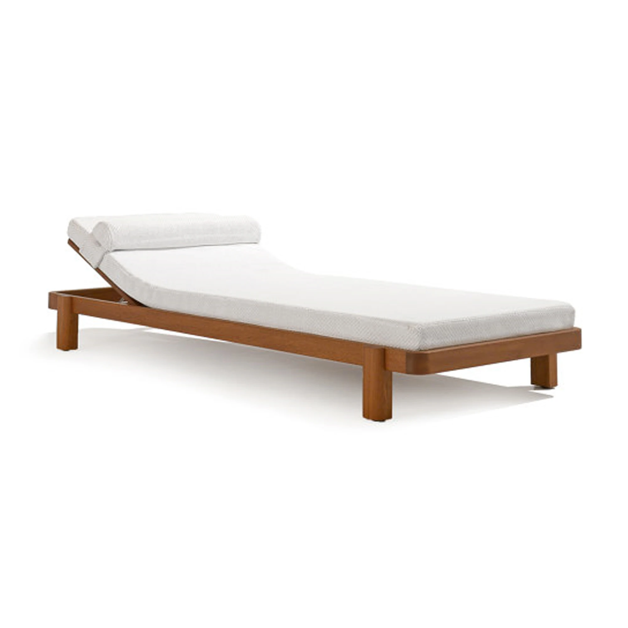 Outdoor Sun Lounger Beautiful Teak Wooden Curved Wide-body Frame - Gib ...