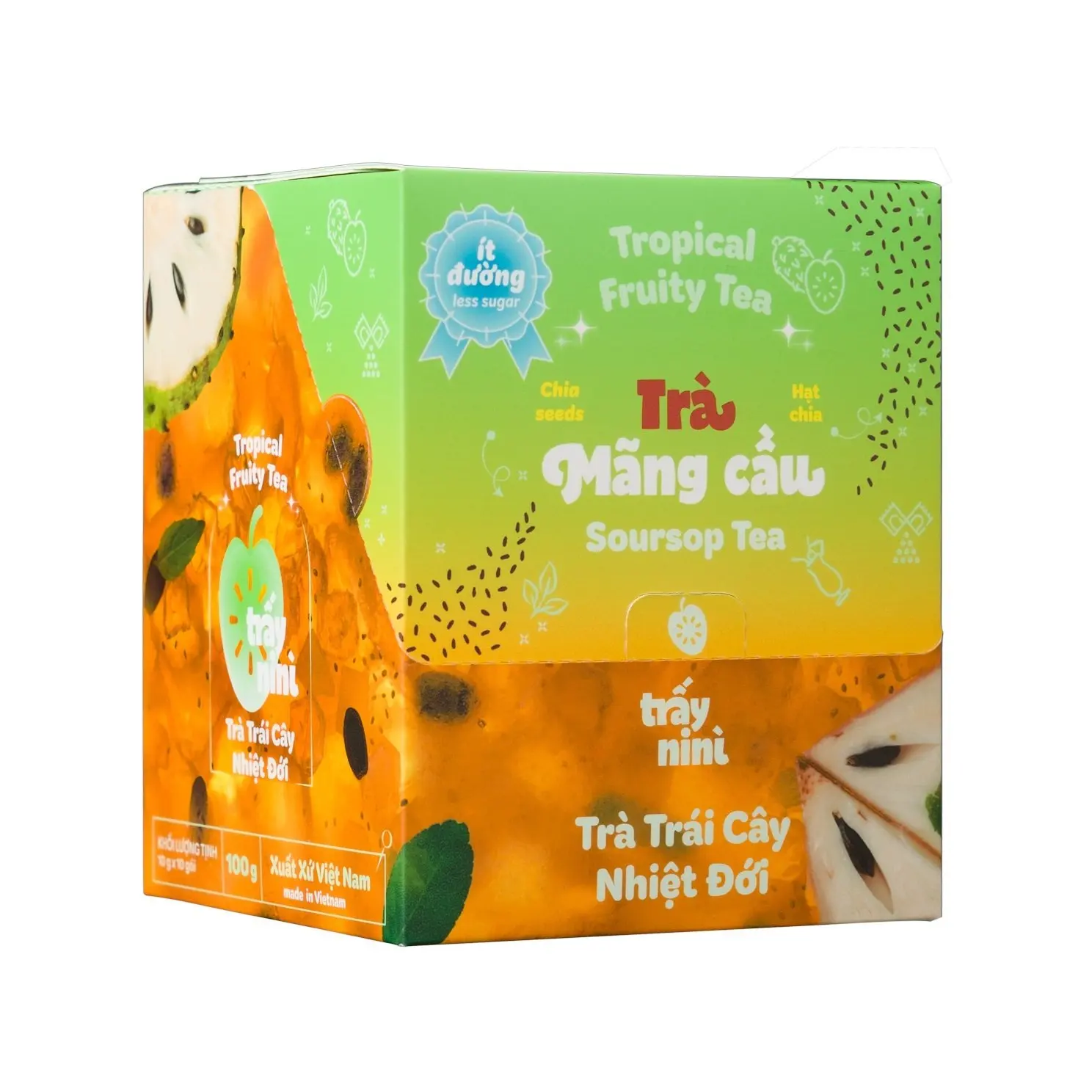 Tropical Fruit Tea Soursop 10 Sachets X 10g Per Box Flavor With Chia ...