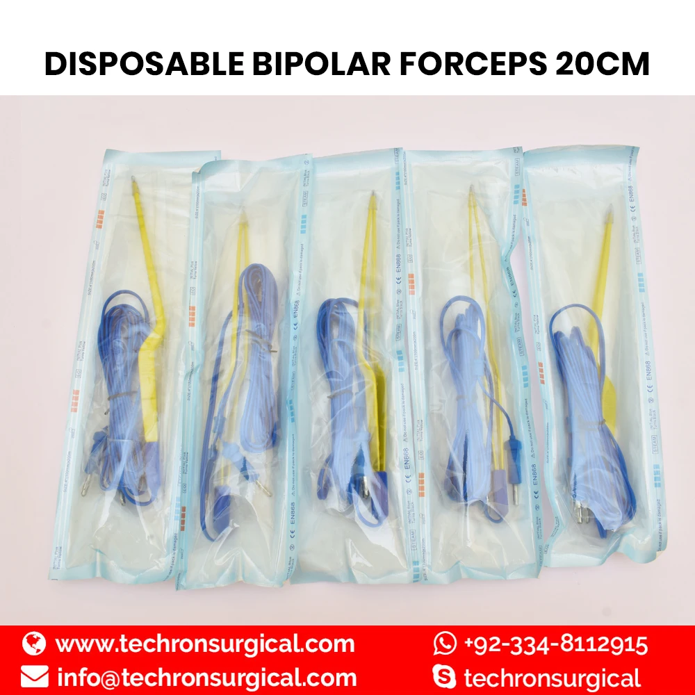 Disposable Bayonet Bipolar Forceps 20cm European Connector - Buy ...