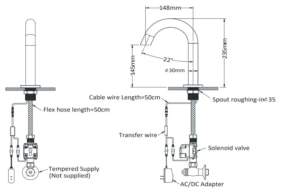 Automatic Sink Tap Hands Free Infrared Water Tap Inductive Basin Faucet ...
