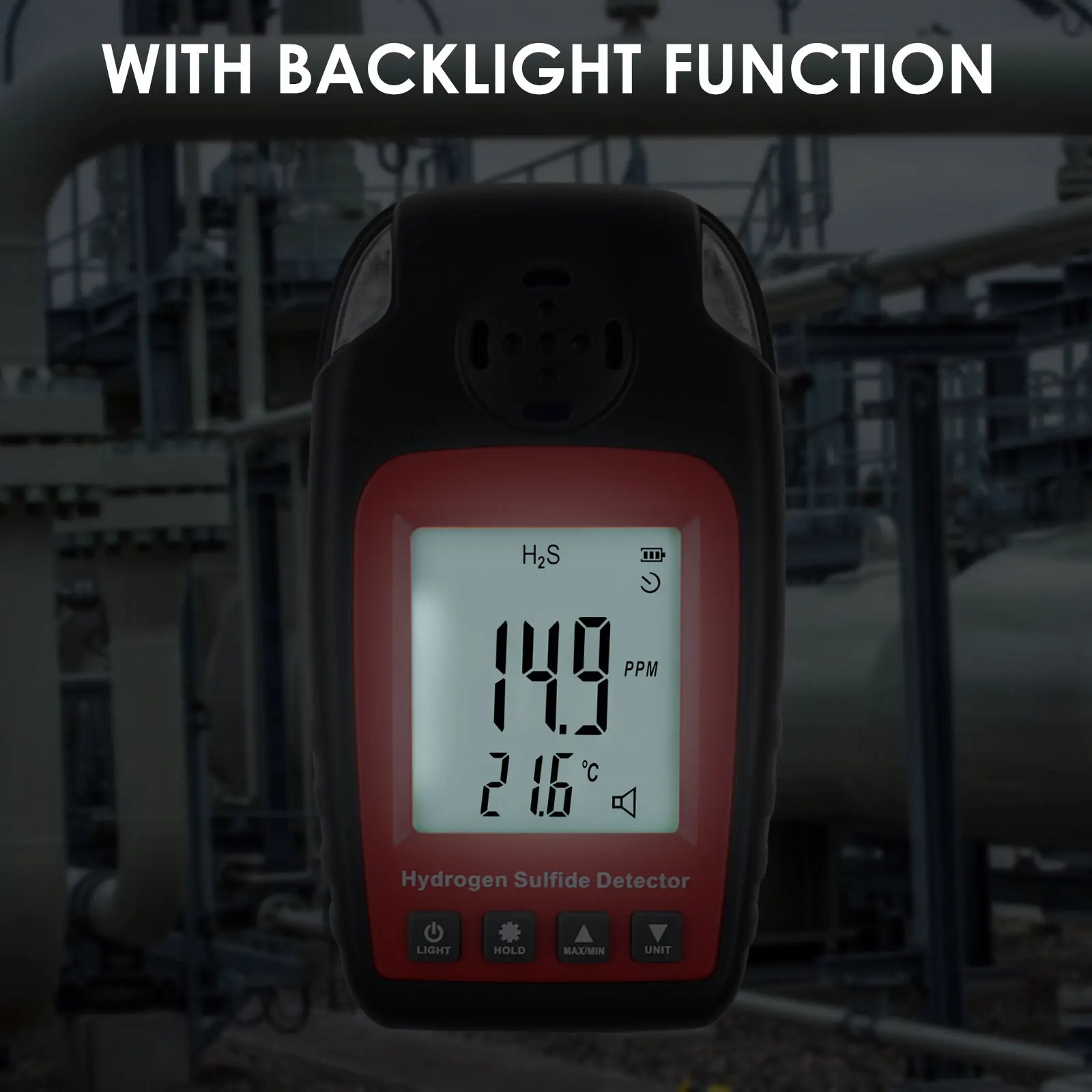 AQM-338 Portable H2S Detector - 0~100ppm Electrochemical Sensor