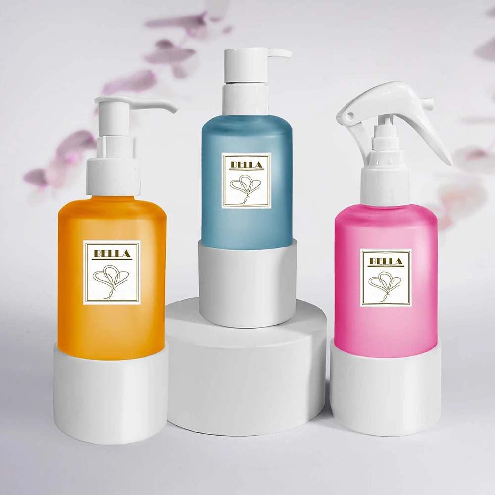 6 OZ Boston Round Frosted Silicone Boot Glass Spray Bottle with Trigger ...