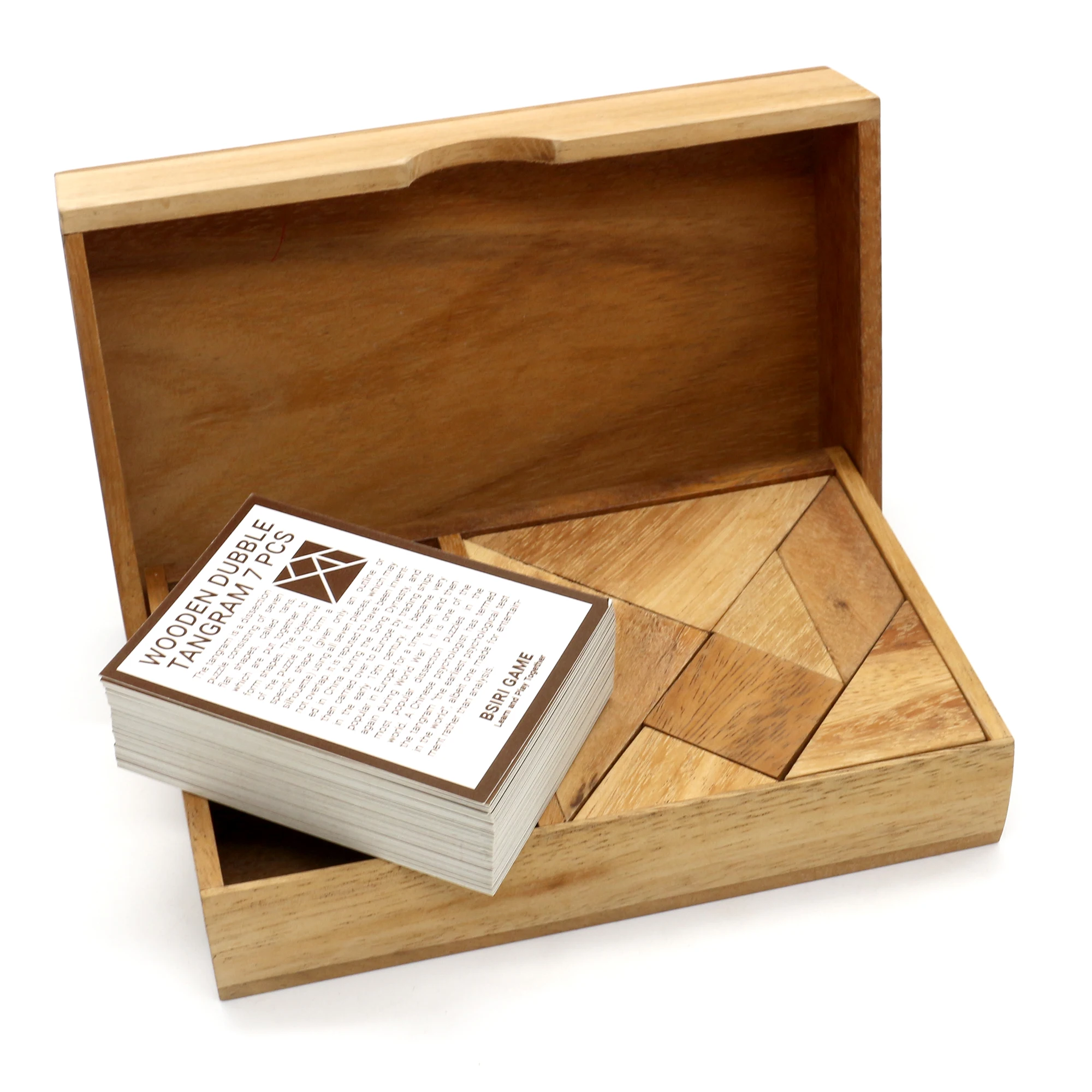 Folding Double Tangram Dissection Puzzles Wooden Designed With Cards ...