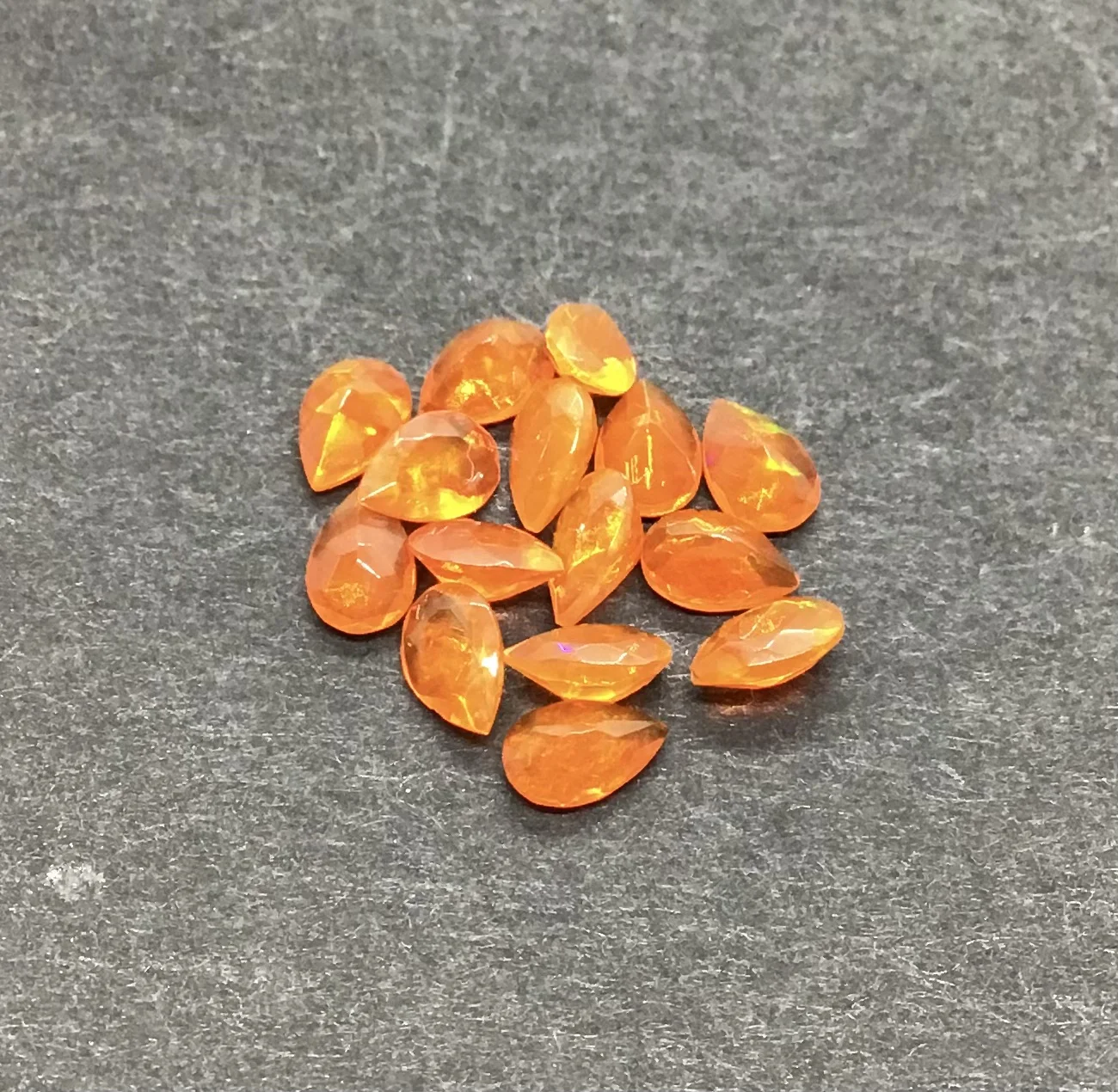 Genuine Natural Ethiopian Orange Opal 9x11mm Pear Cut Faceted 100% ...