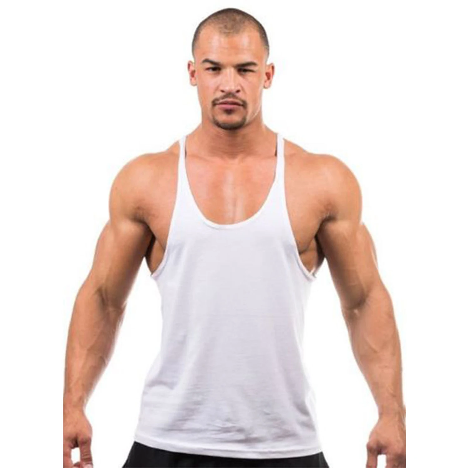 Men's Gym Workout Tank Tops Muscle Tee Stringer Bodybuilding Sleeveless ...