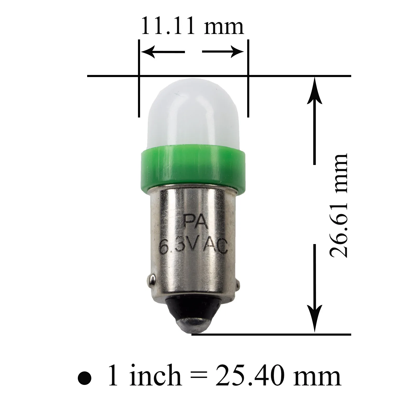Pa Ba9s 2 Smd Led Frosted Lens Non Ghosting Green Pinball Machine Lamp ...