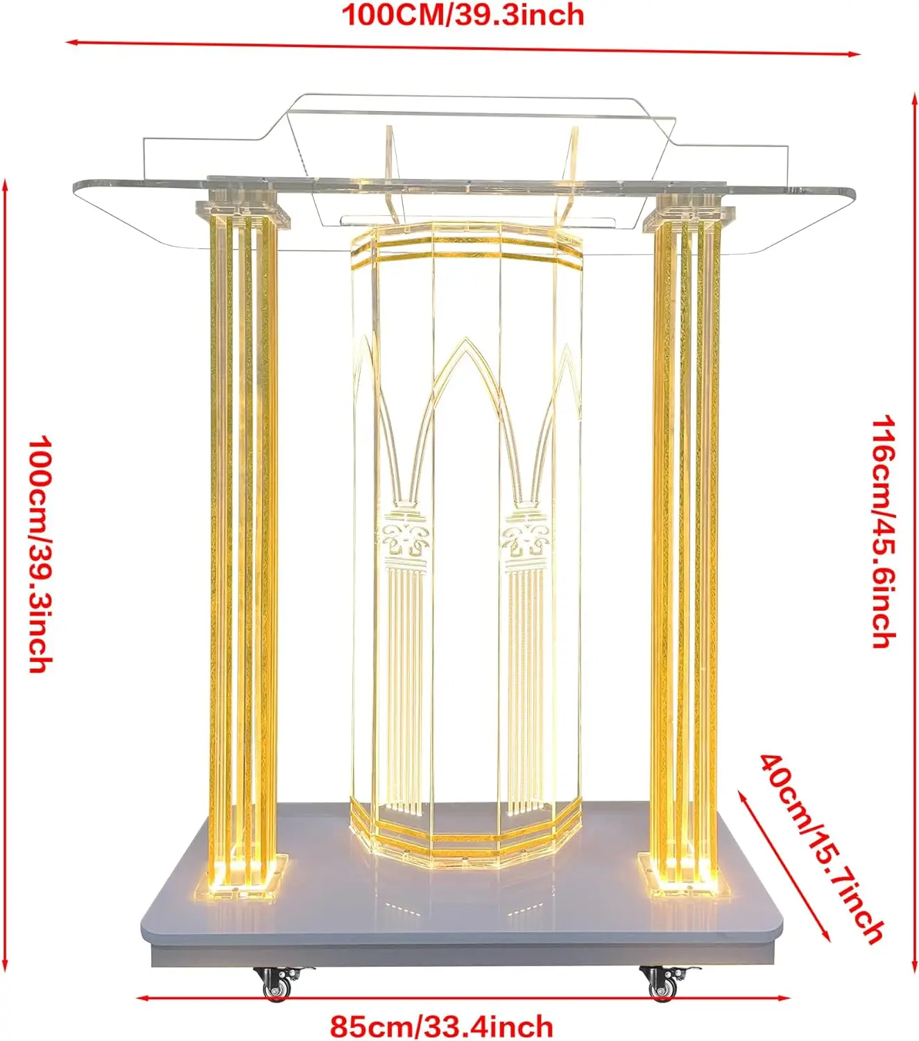 Acrylic Pulpit for Church - LED Lighting & Customizable