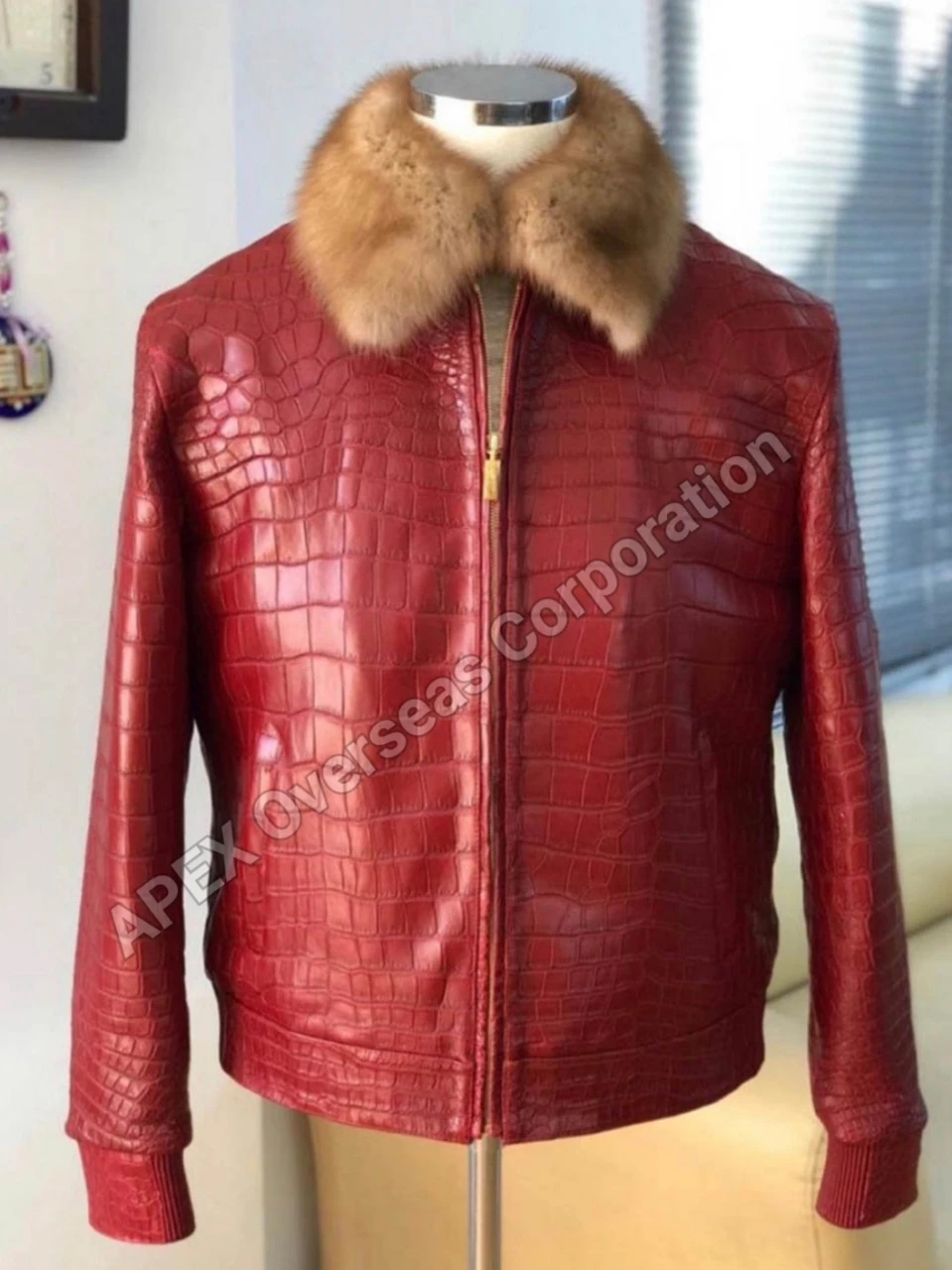 Unisex Alligator Leather Jacket Crocodile Embossed Perfecto Women Genuine Cowhide Leather Jacket ...