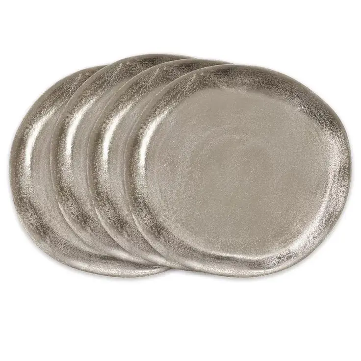 Textured rustic metal charger plate for farmhouse dining arrangements ...
