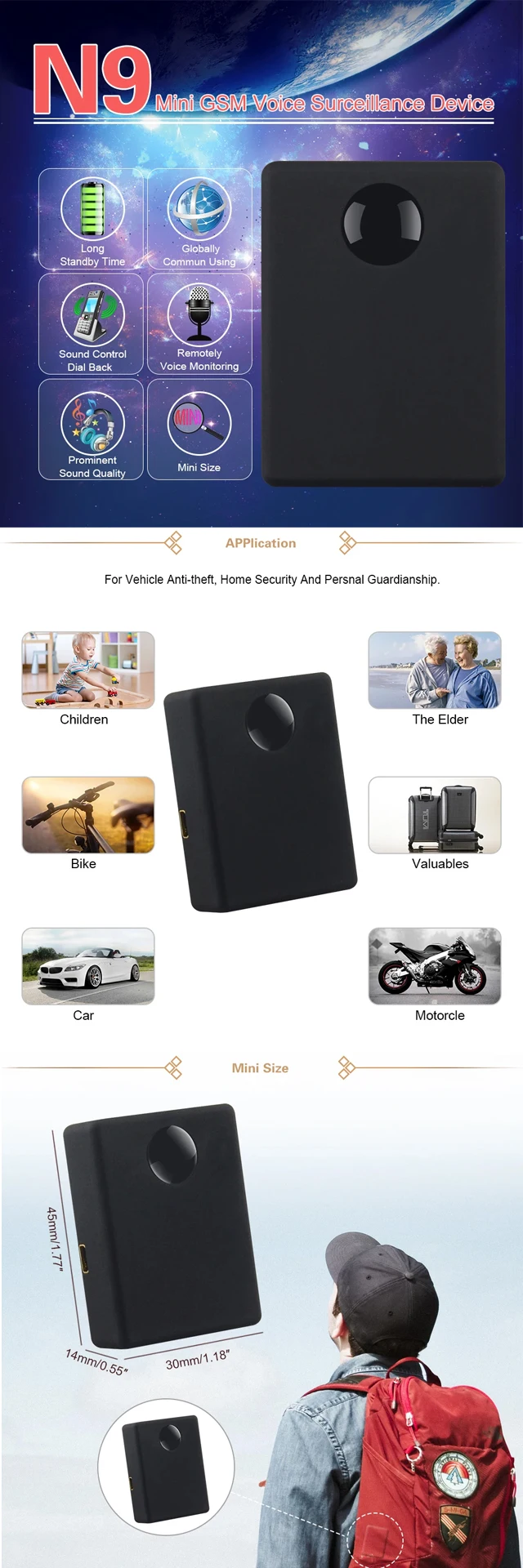 N9 2G GSM Device with Callback Feature & GSM Voice Monitor - OEM