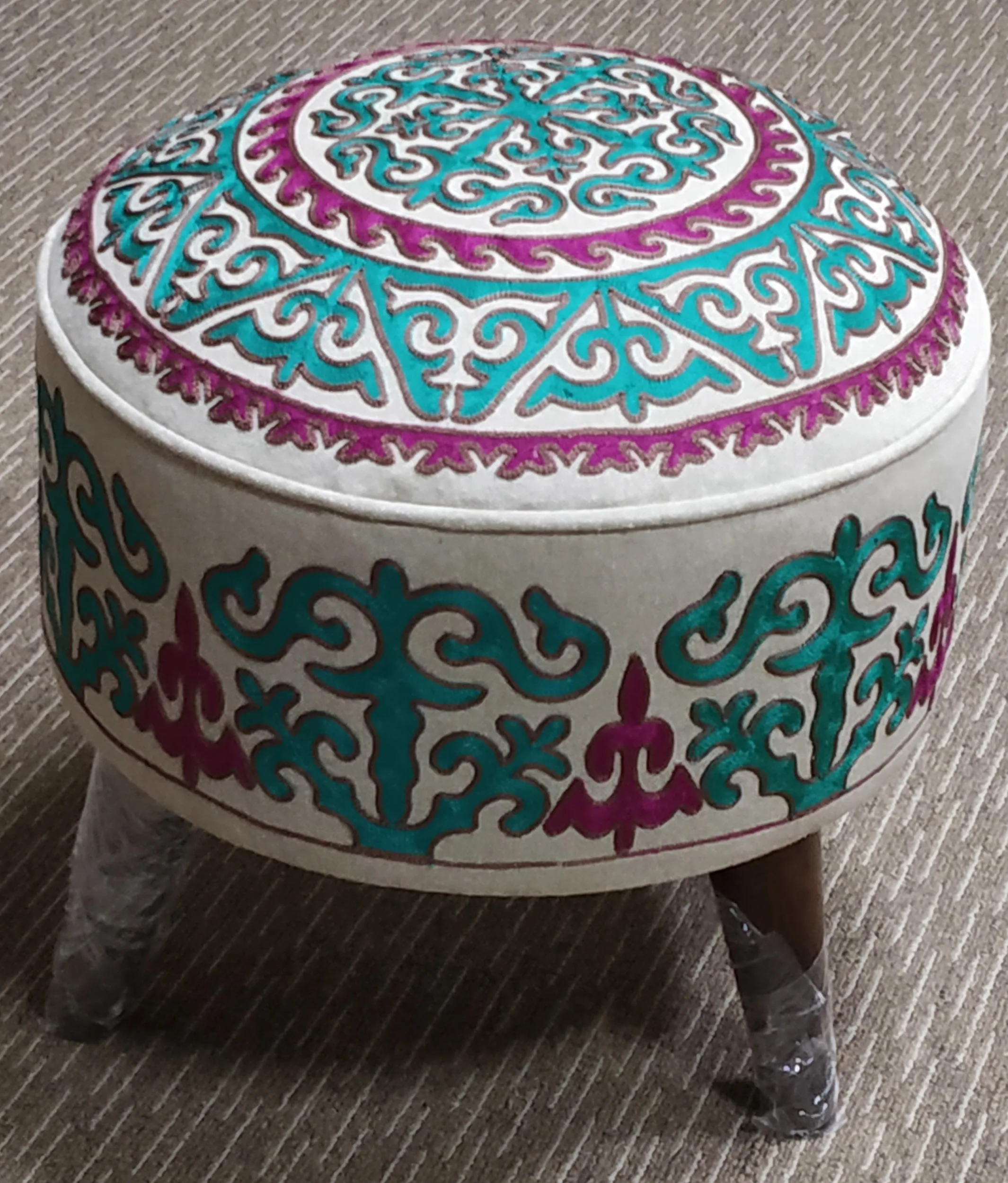 Beautiful Indian Embroidered Foot Stool for Bedroom Handmade ...