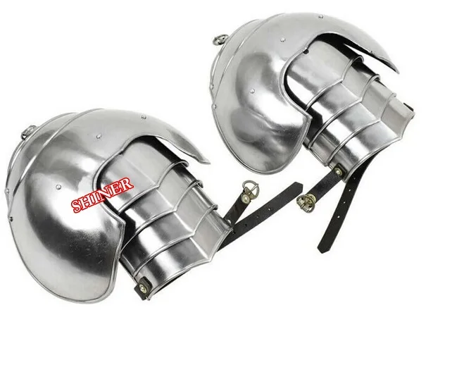 Medieval Battle Warrior Pauldron Shoulder Armour Set Silver Finish ...