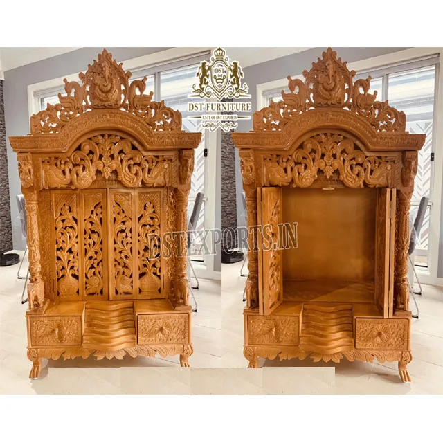 Buy Exclusive Hand Made Pooja Mandir With Doors Divine Hindu Temple ...