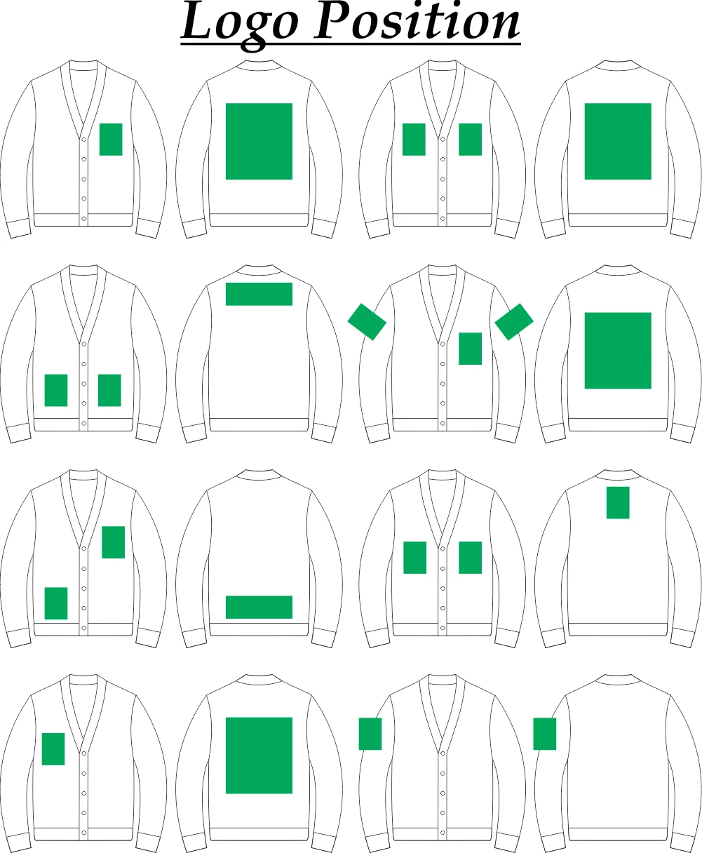 High Quality Black Green Pink University Cardigan Knit