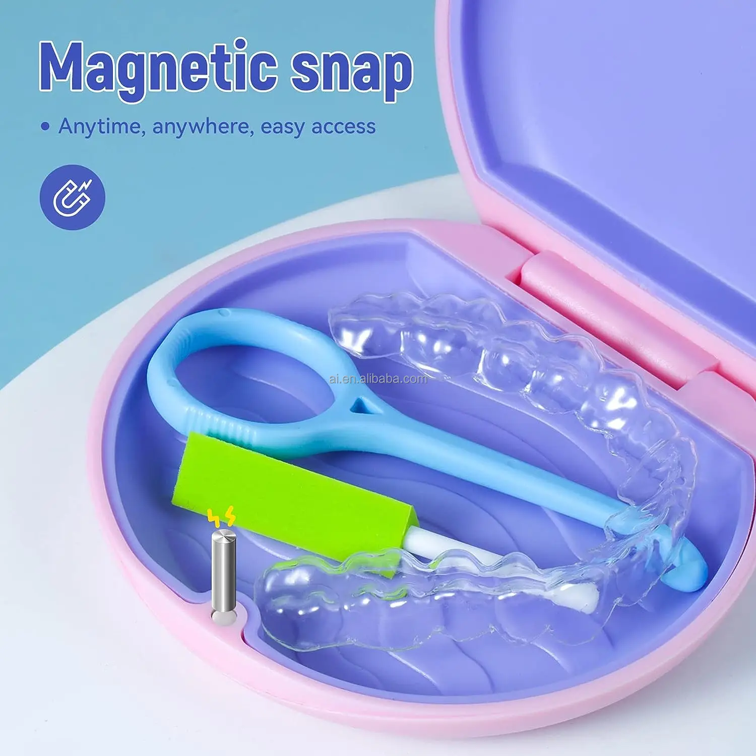 Plastic Orthodontic Customized Retainer Box Colorful Storage Box ...
