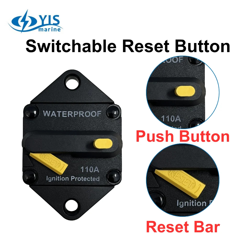 100A Switchable Reset Panel Mount High Amp Circuit Breaker for Marine ...