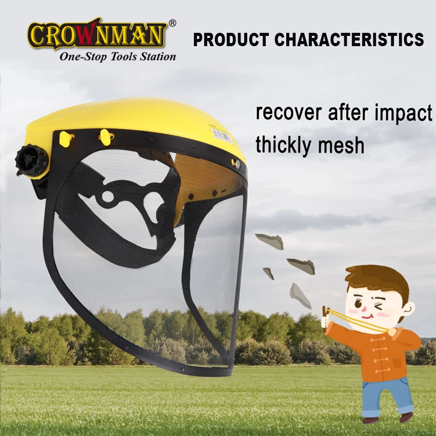 CROWNMAN PPE Professional Safety Face Shield - High-density Black Iron ...