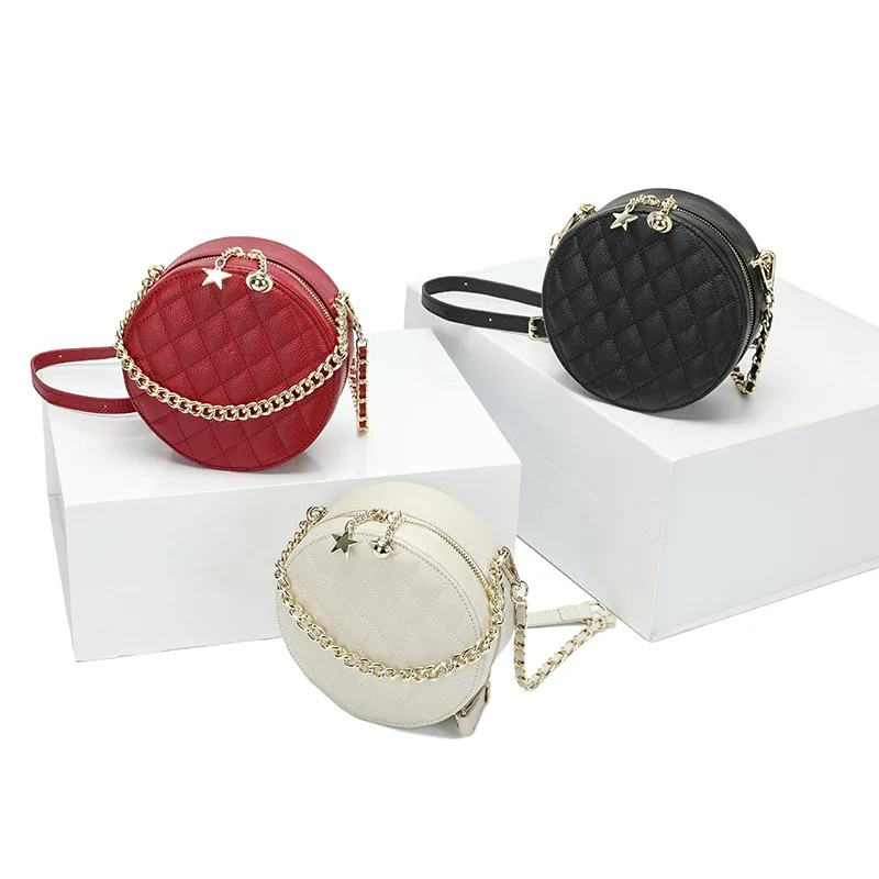 2024 New Custom High-quality Leather Small Round Bag Fashion Women's ...