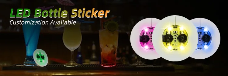 High Quality Led Bottle Light Sticker Coaster Vodka Beer Wine Glass ...