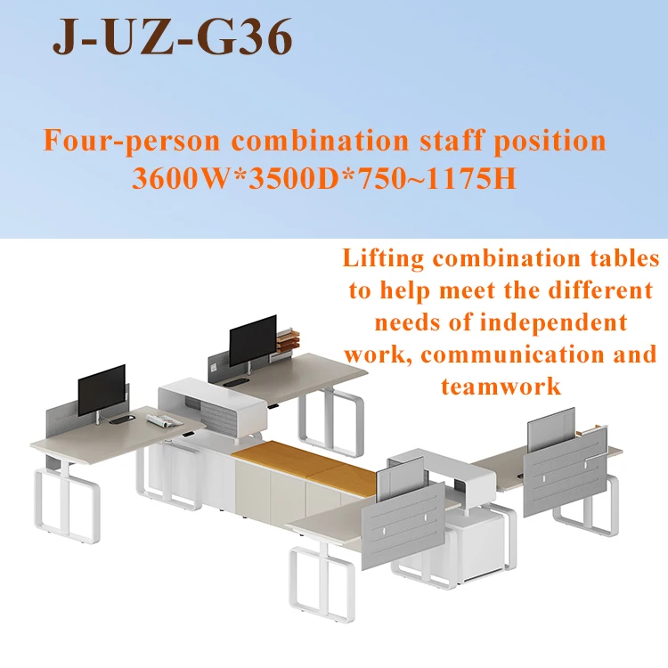 Modular Powder Coating Process Desk 4 Persons Modern Staff Table Office ...