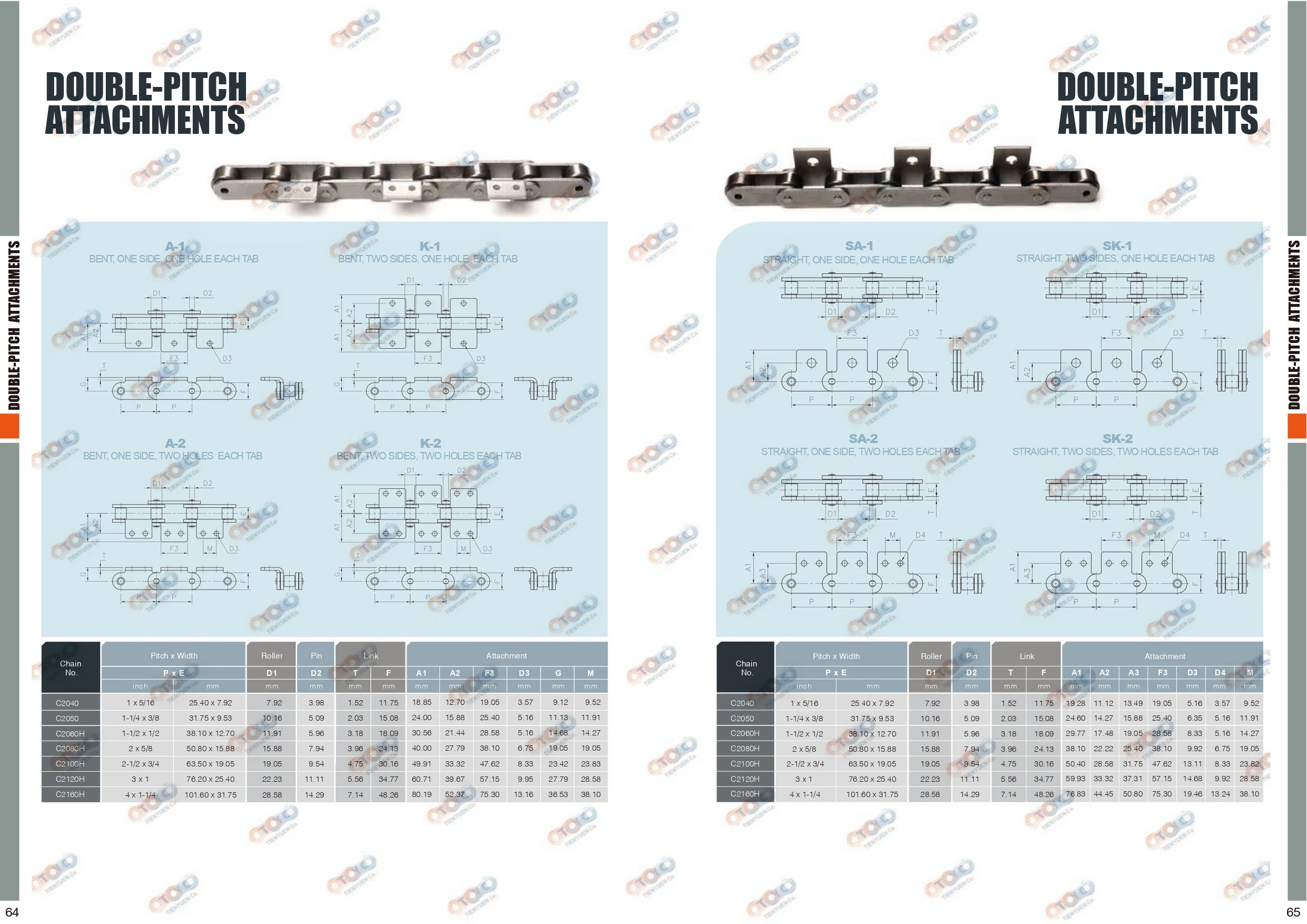 Tyc Stainless Steel Double Pitch Heavy Duty Roller Chain C2060 Std ...