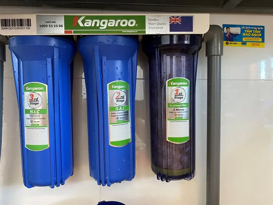 Kangaroo 10'' Pre Filtration Water Filter - 3 Stages PP OCB CTO