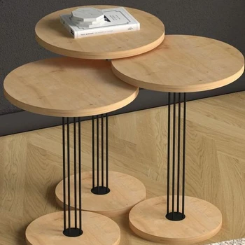 Real Forestry Natural Wood Side Tables Round Base And Top Quality Wood ...