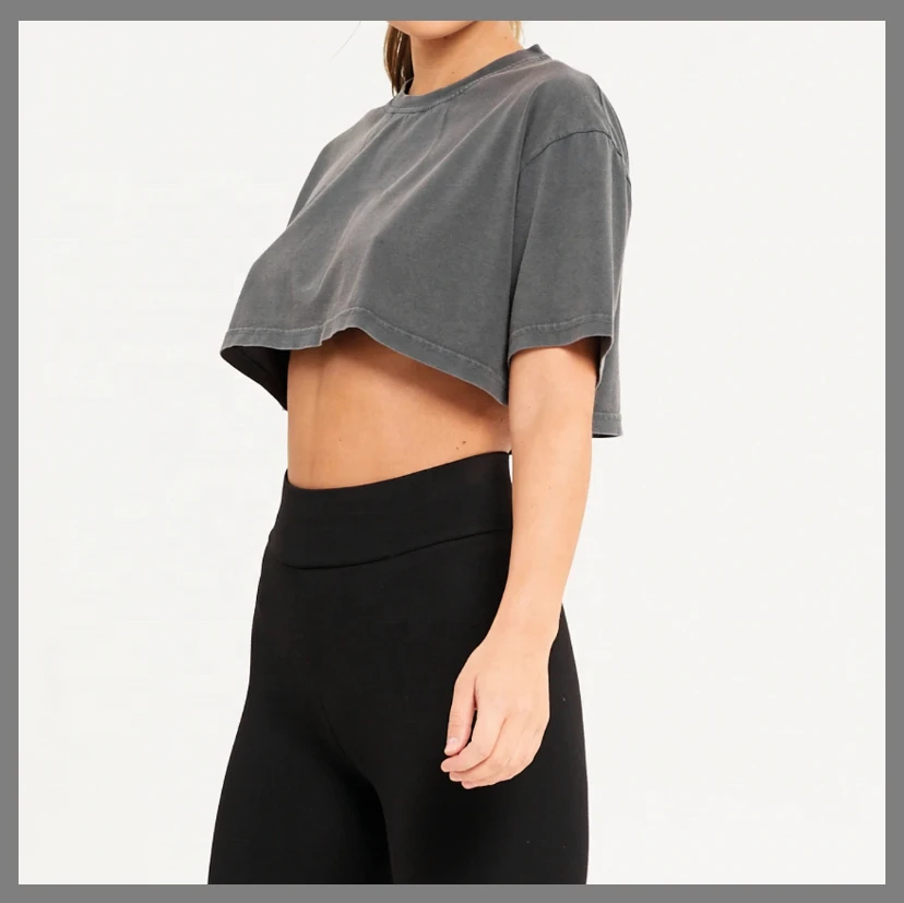 High Quality Cotton Crop Top T-shirt Women Oversized Printed Shirts ...