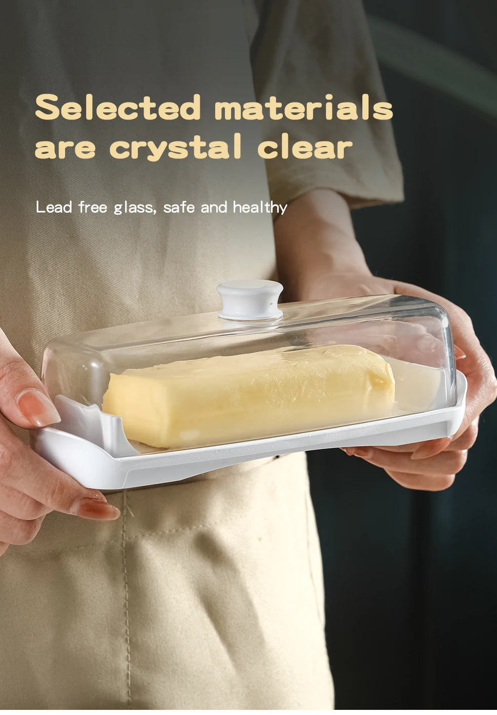 Butter Dish with Lid for Countertop and Refrigerator Door Shelf, Home ...