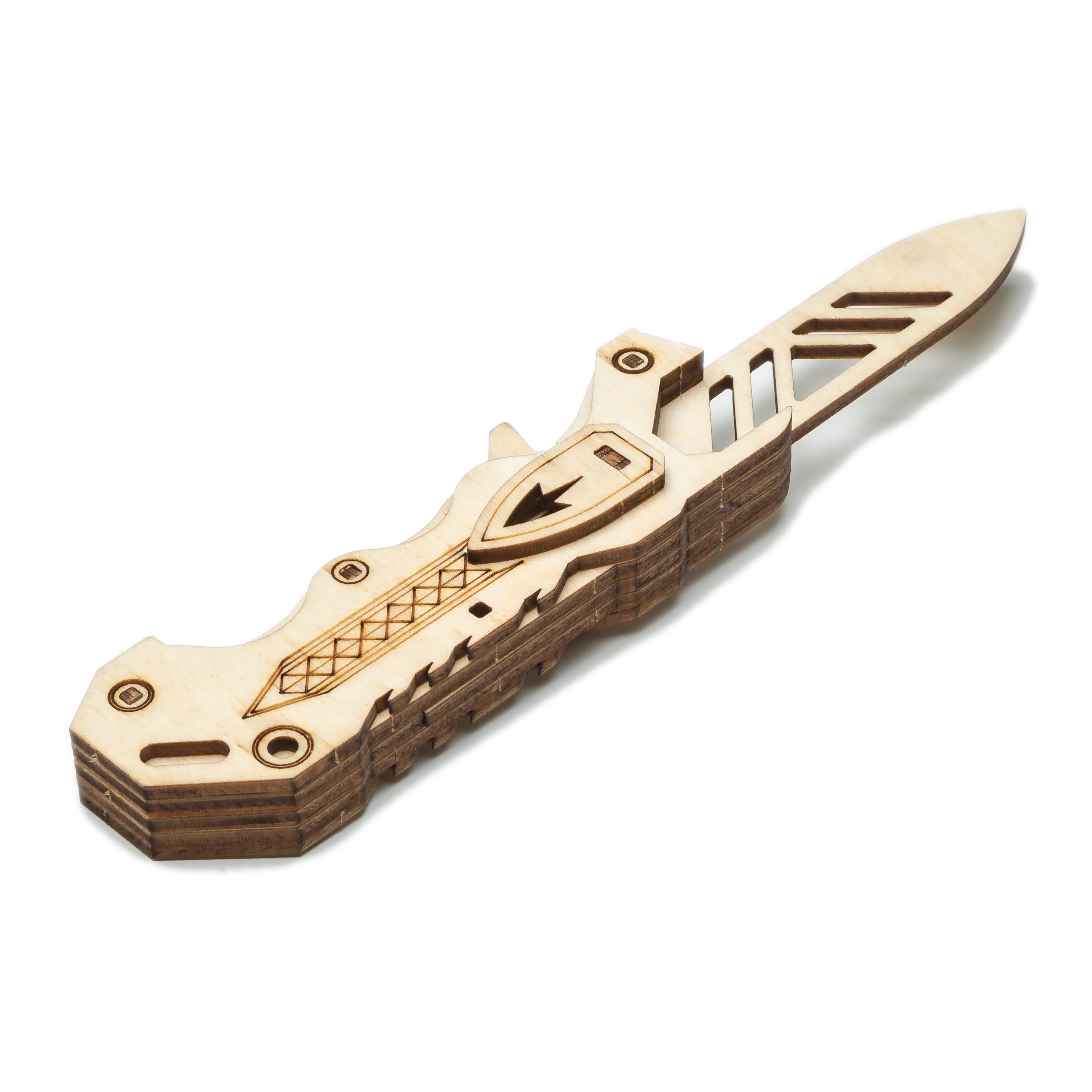 3d Puzzle Wooden Knife Games Set Assembled Model For Children's Toys ...