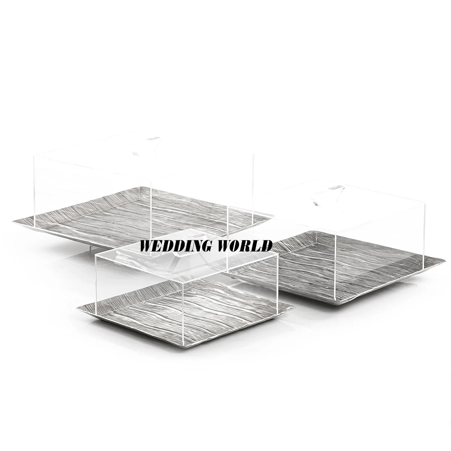 Different Sizes Square Serving Tray With Acrylic Cover High Quality ...