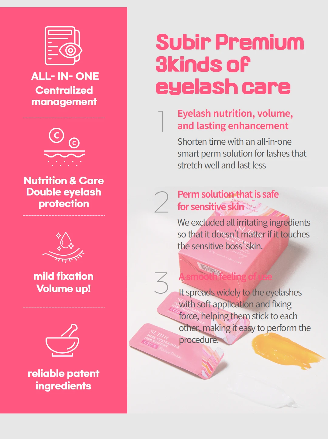 KOREA SUBIR EYELASH BROW PURE CYSTEAMINE(FREE) BASE PERM CREAM LIFTING ...