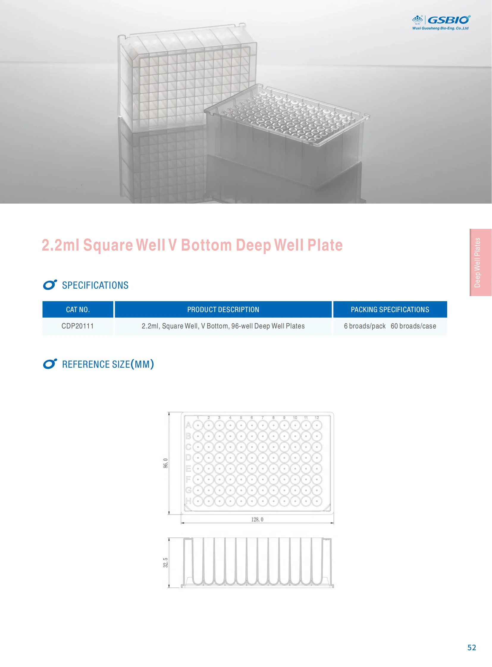 Lab Deep-well 96 Plates 1.3ml 2.2ml Deep Well Plate - Buy Deep Well ...