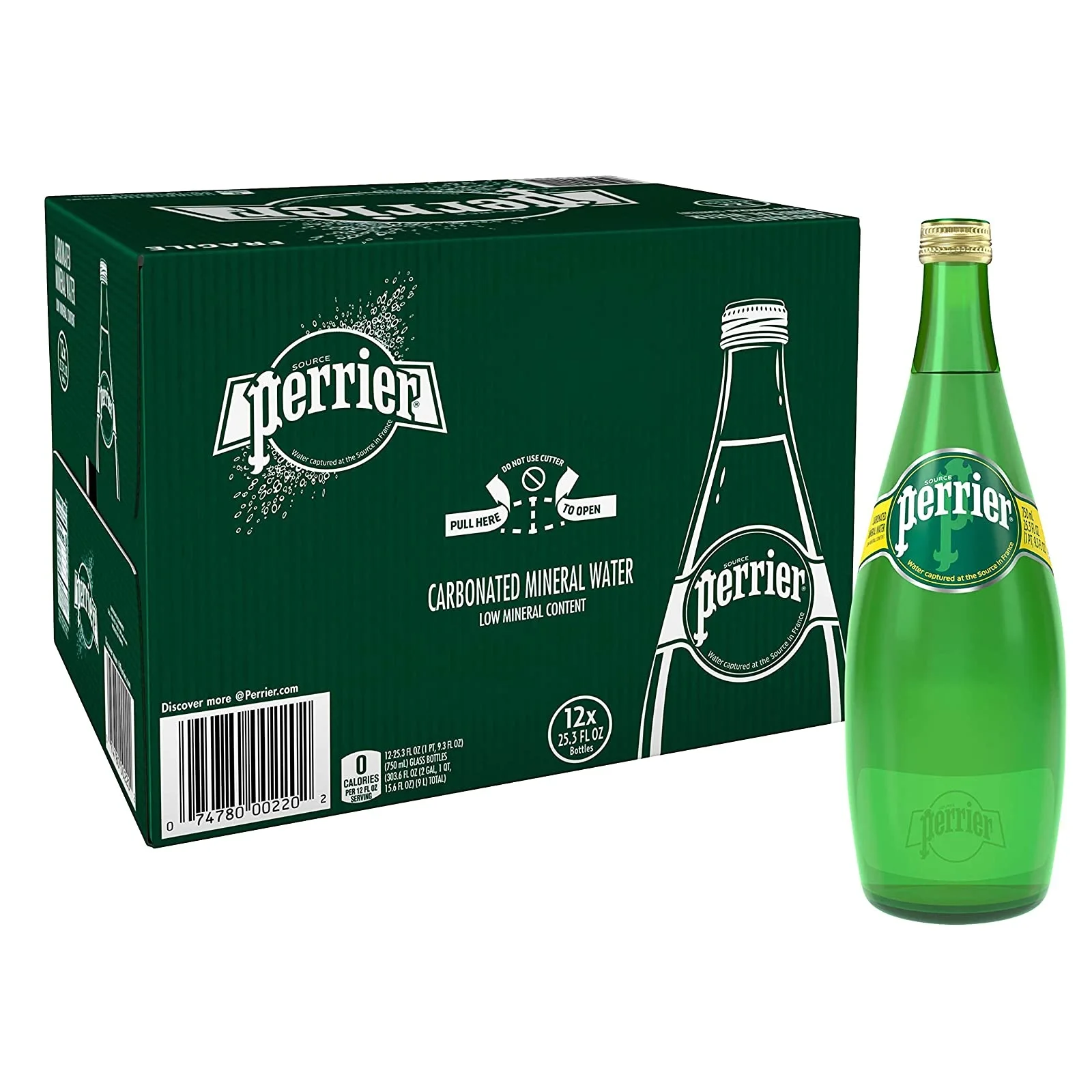 Perrier Natural Sparkling Water Glass And Plastic Bottles And Can ...