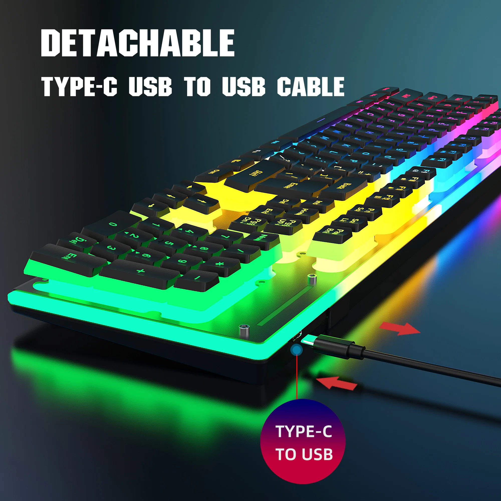 2025 HXSJ L96 104 Keys Wireless Gaming Keyboard & Mouse Combo – RGB ...