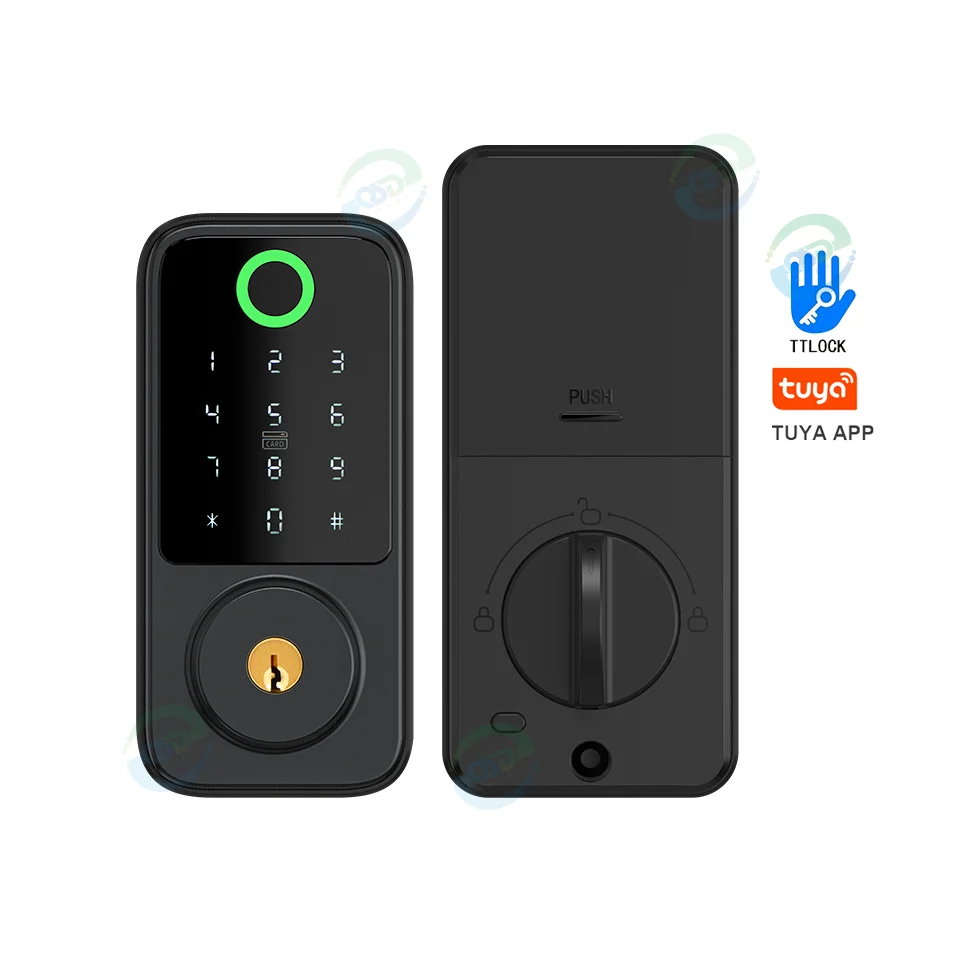 High Security Fingerprint Auto Deadbolt Lock Ttlock Tuya App Electric ...