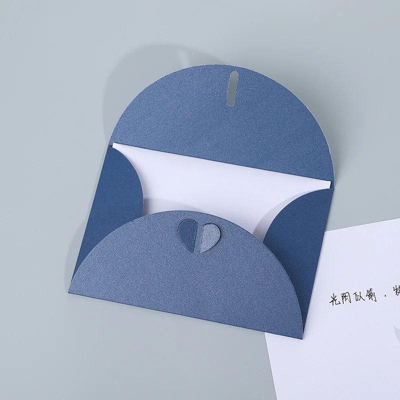 Colored Heart Buckle Kraft Paper Envelopes Luxury Pearl Paper Envelopes ...