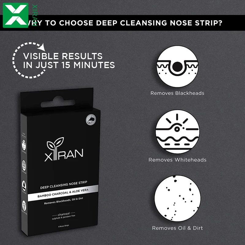 Private Label Men Charcoal Nose Strips With Aloe Vera Deep Cleaning