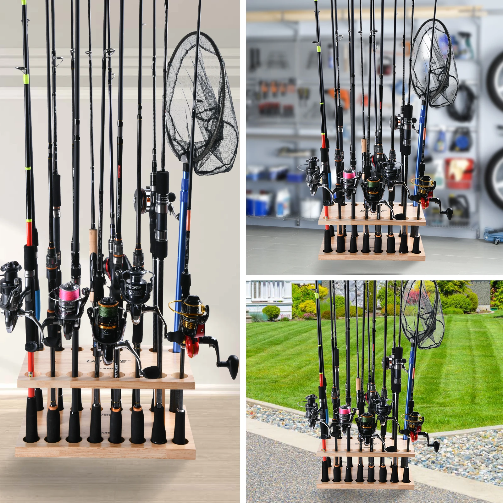 Goture Portable Wood Stand Rods Holder Fishing Rod Holder Rack| Alibaba.com