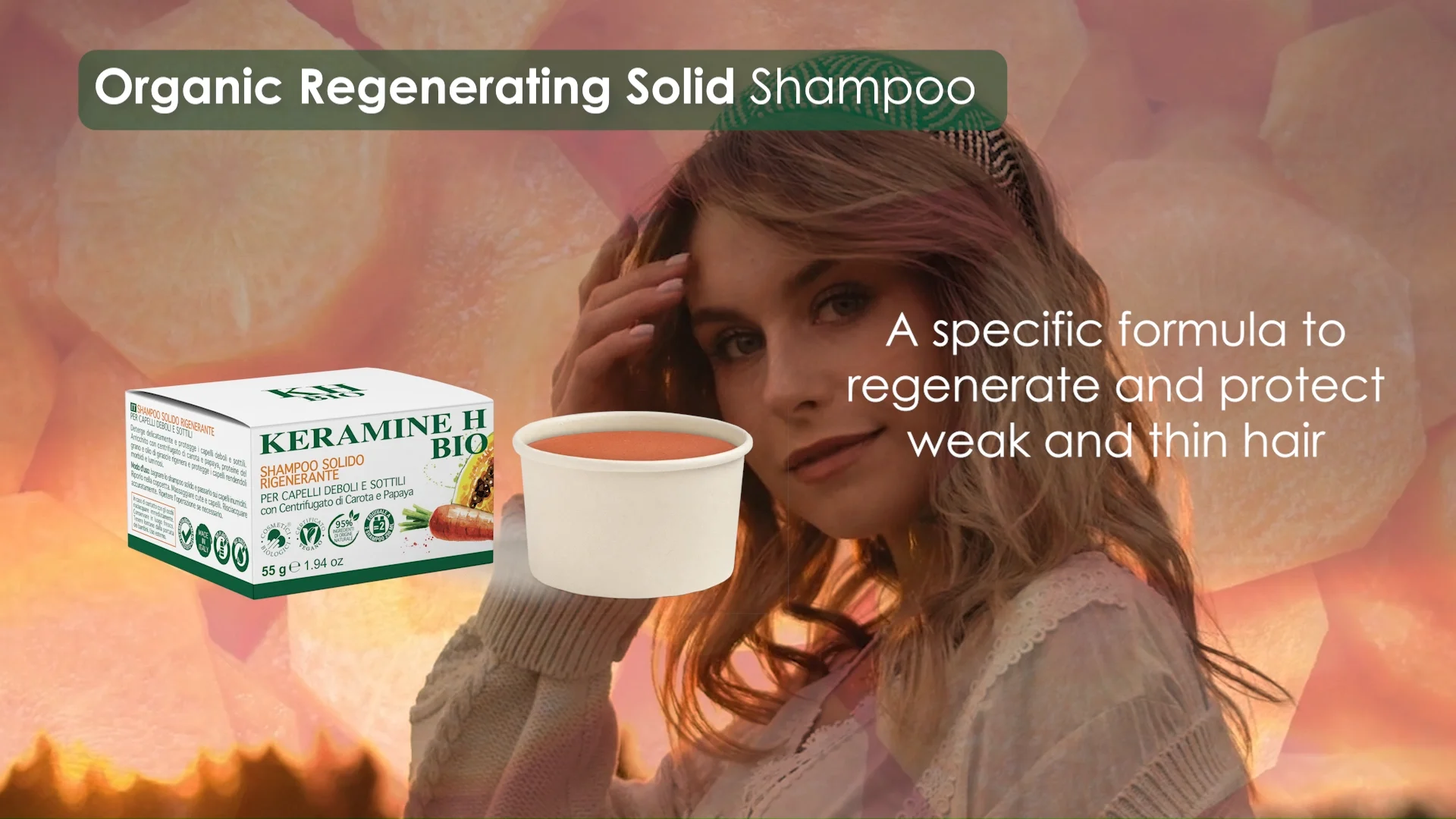 Organic Regenerating Solid Shampoo For Weak And Thin Hair 55 G Made In ...
